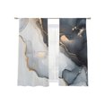 Black Gray Gradient Marble Texture Chiffon Sheer Curtains 63 Inches ...