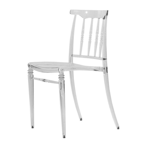 Spindle Transparent Modern Lucite Dining Chair in Clear - Clear ...