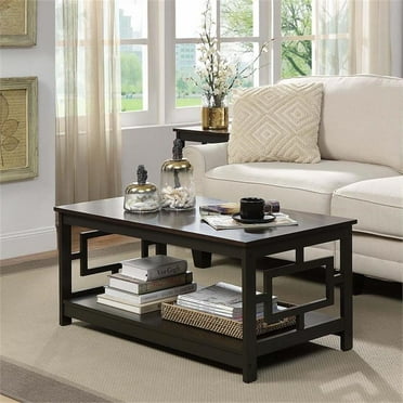 Winsome Wood Genoa Coffee Glass Top Table, Espresso Finish - Walmart.com