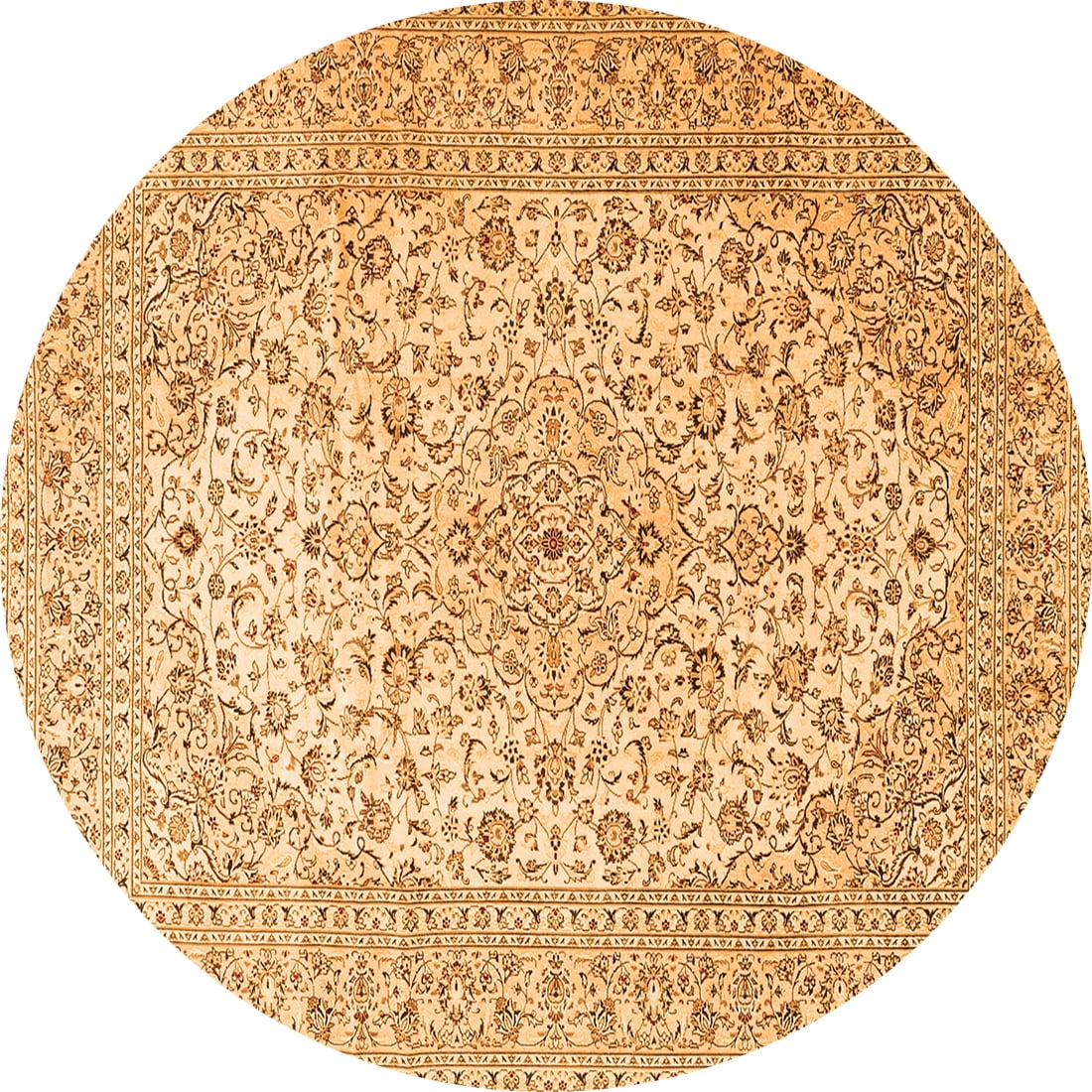 Ahgly Company Indoor Round Medallion Orange Traditional Area Rugs, 6 ...