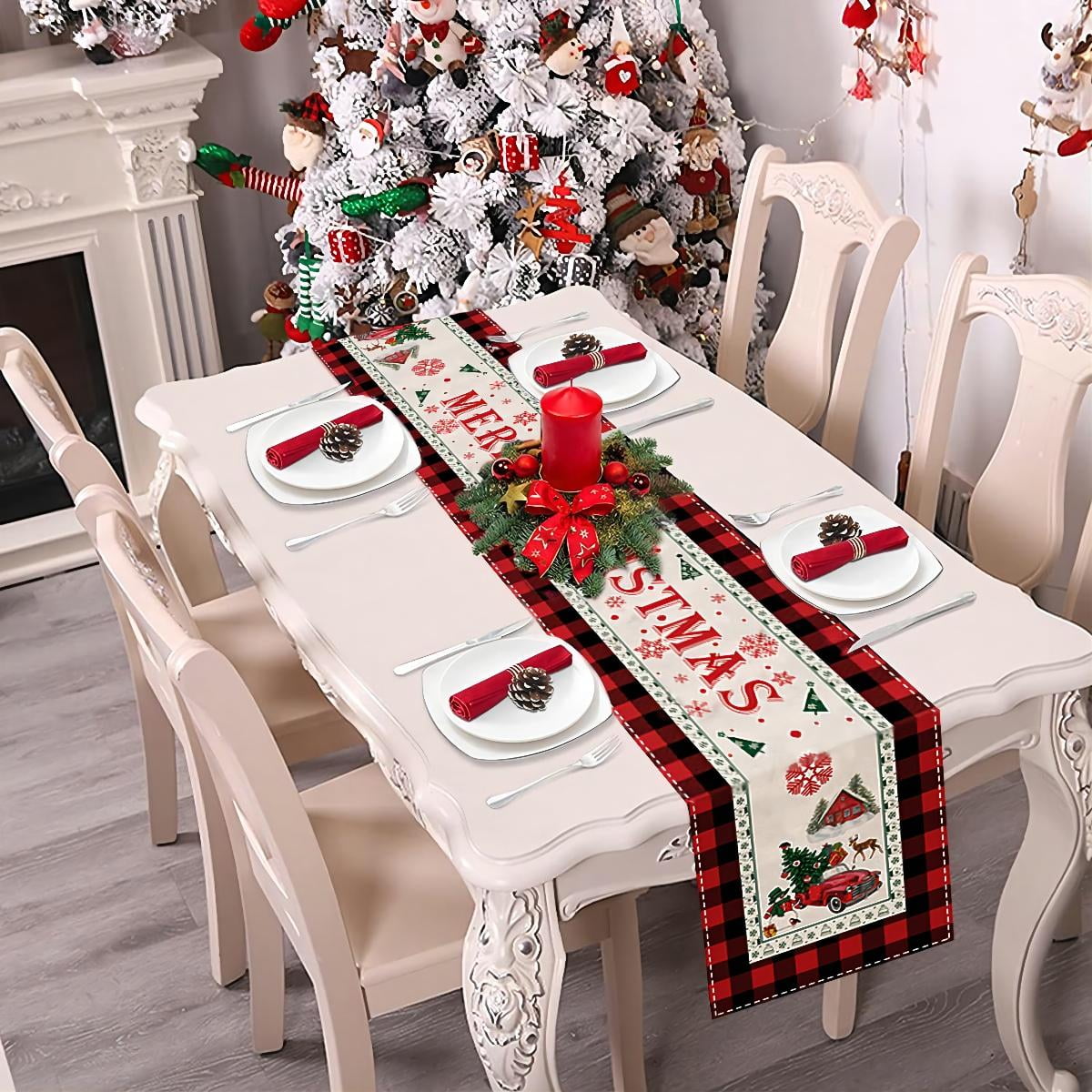 Christmas Table Runner Christmas Table Ornaments Decorations Xmas Table ...