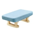 Small Footstool Foot Rest with Wooden Legs Soft Small Ottoman Padded ...