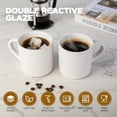 Matte White Coffee Mugs Set of 4, 12 Ounce Mug with Handles, Ceramic ...