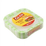 Glad Paper Plates, Square, 10.25", Green, 50 Ct - Walmart.com