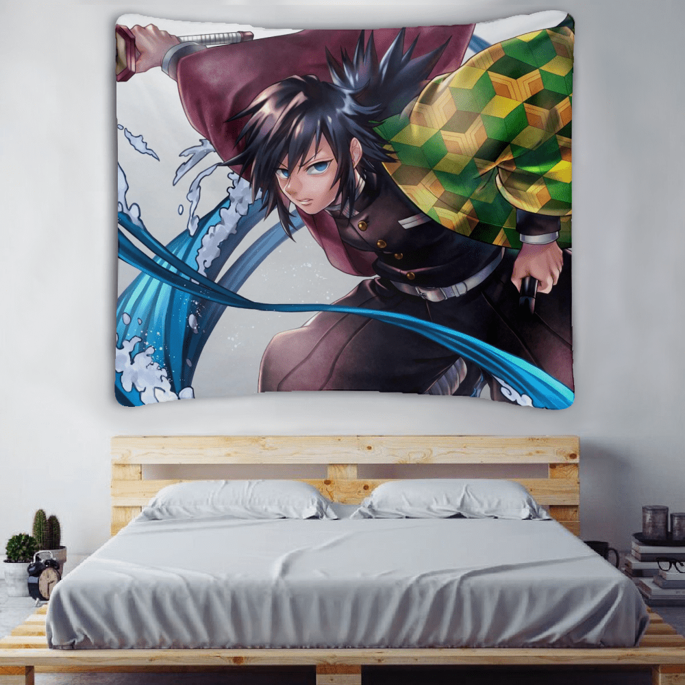 Demon Slayer Hanging Tapestry Distinctive Dramatic Wall Art Room Decor ...