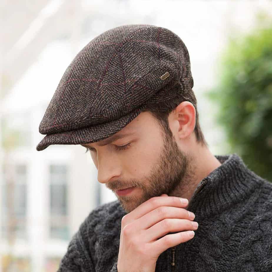 Men's Traditional Irish Wool Kerry Flat Cap, Brown 3351, Size XX-Large ...