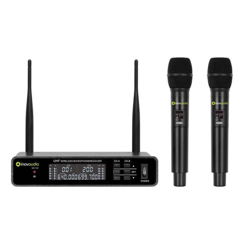 Microfono Inovaudio MD-102 inalambricos 2 micrófonos de mano | Bodega Aurrera en línea