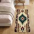 Abstract Ethnic Style Washable Runner Rug 1.4x4 ft Retro Brown Red ...