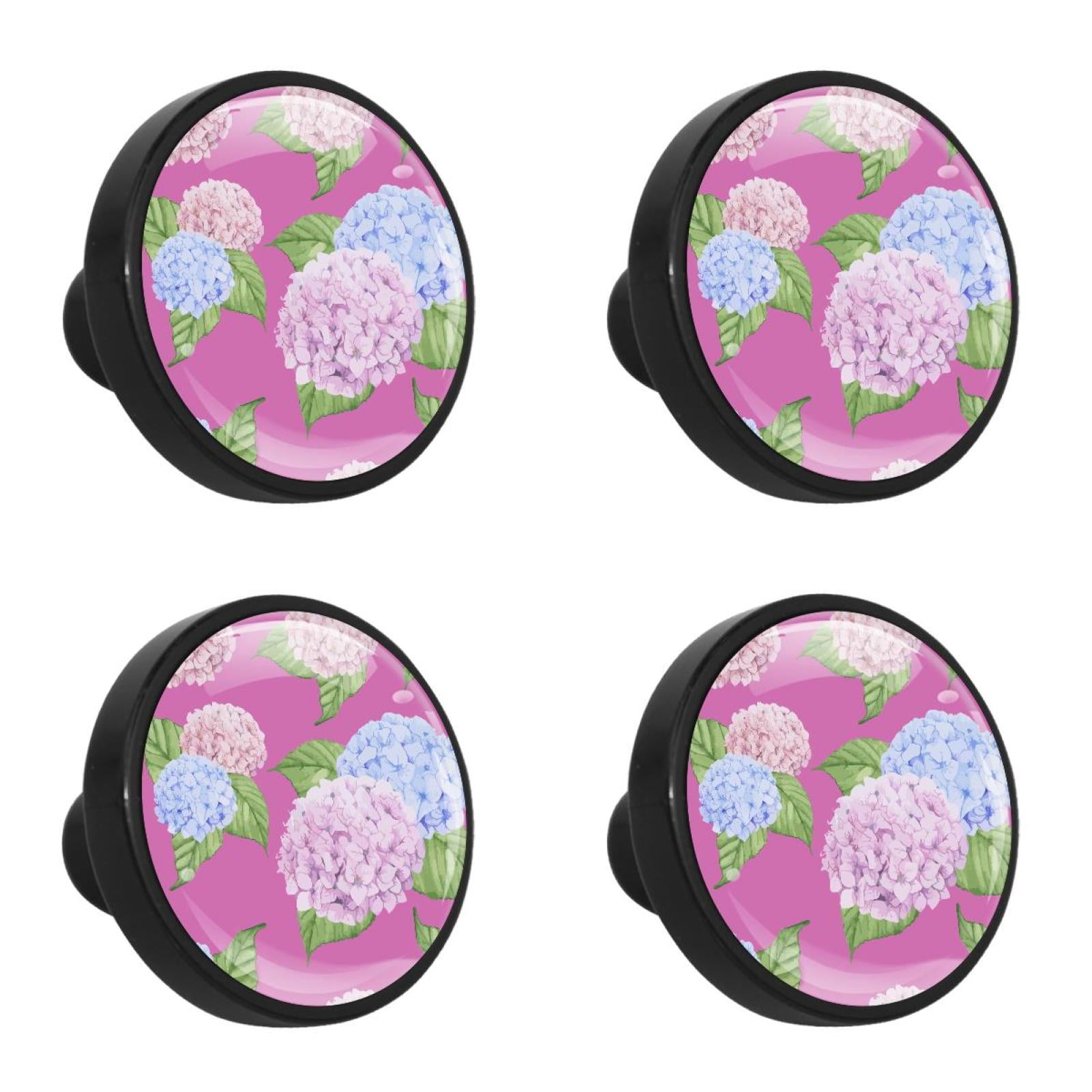 4 Pcs Hydrangea Flower Floral Knobs for Kitchen Cabinet Cupboard ...