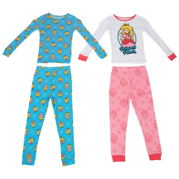 Princess Peach Long Sleeve 4-Piece Girl's Pajama Set-Size 6 - Walmart.ca