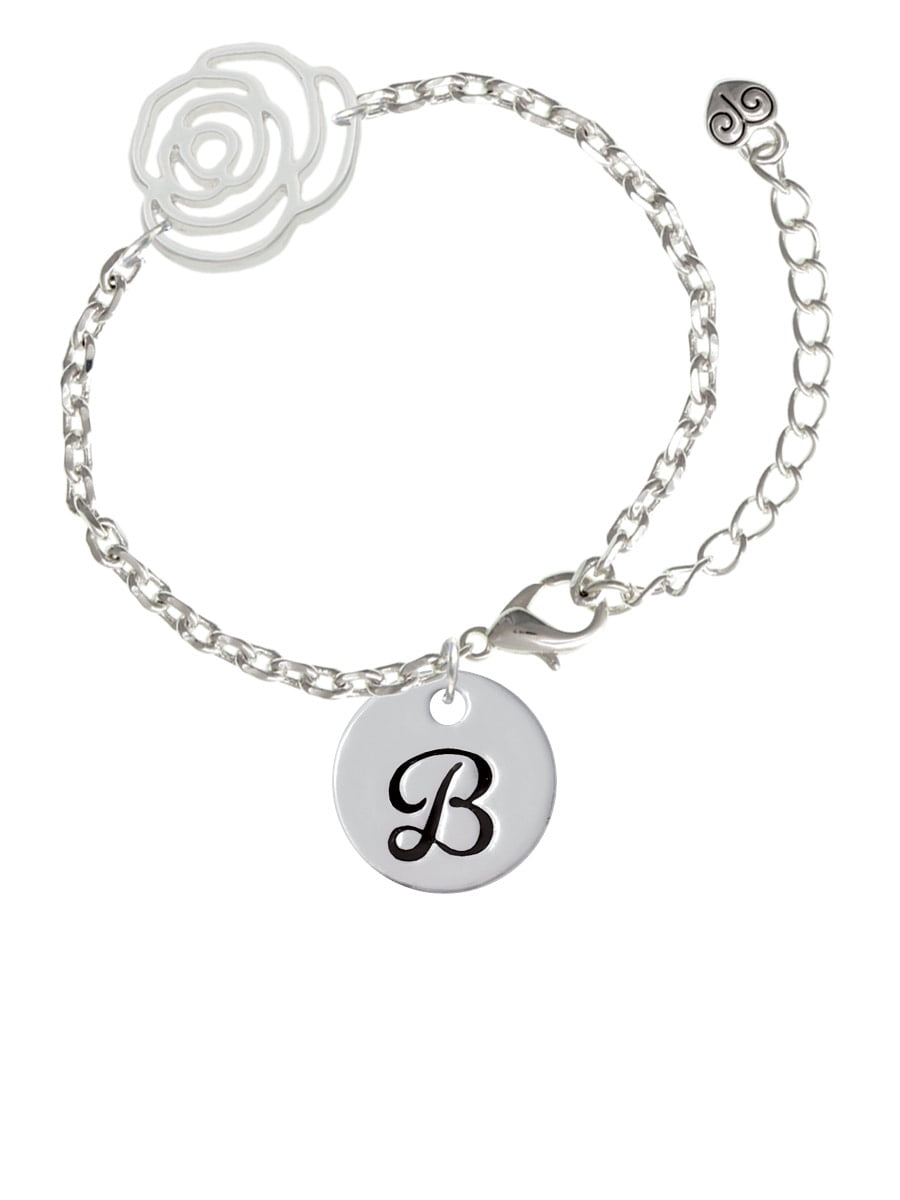 Delight Jewelry Silvertone Large Script Letter - B - 3/4'' Disc ...