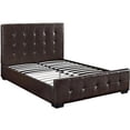 Florence Queen Tufted Faux Leather Upholstered Bed with Headboard ...