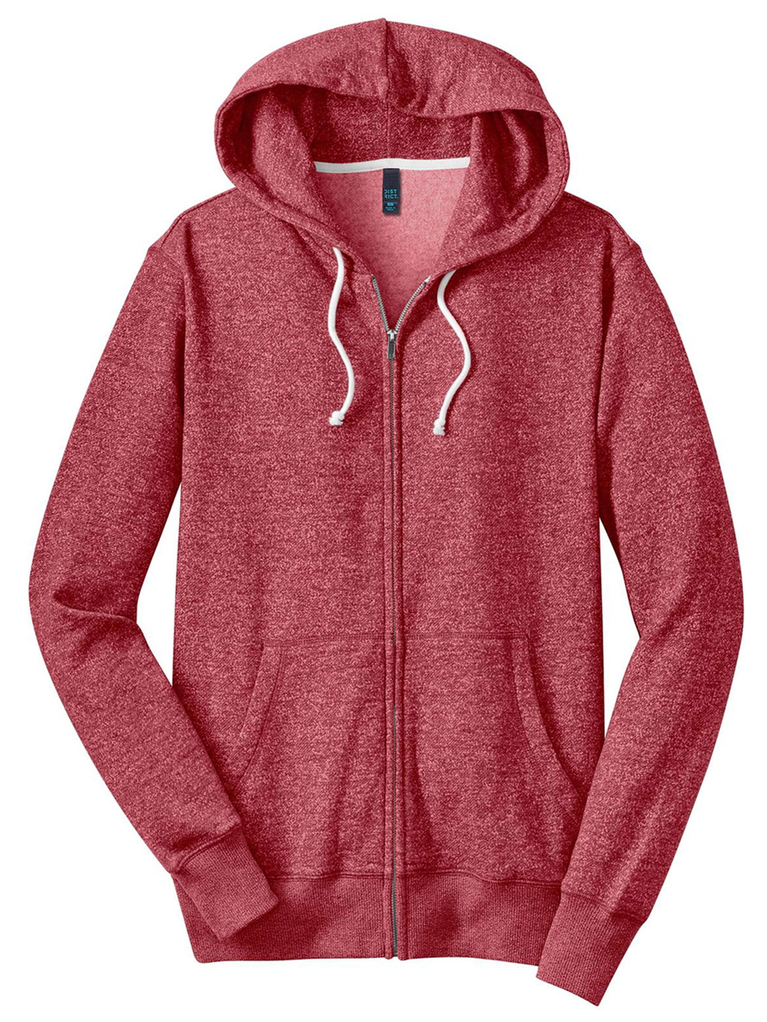 District Men's Full-Zip Marled Fleece Hoodie - Walmart.com