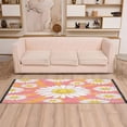 72x23.5 Runner Rug Non Slip Washable Smiley Face on Orange Background ...