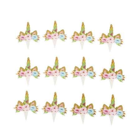 36 Pcs Cake Picks Unicorn Cupcake Toppers Dessert Toppers Baking Paper ...