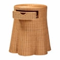 bali & pari Dayo Scalloped Natural Rattan Console Table with Drawer ...