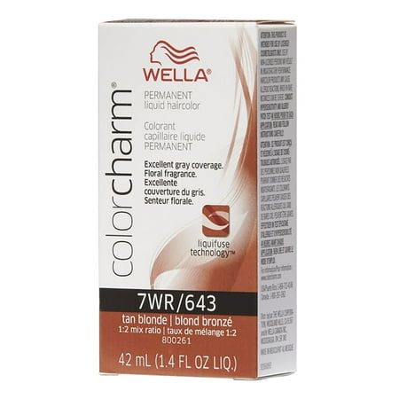 Wella Color Charm Permanent Liquid Haircolor, 7WR/643 Tan Blonde, 1.4 ...