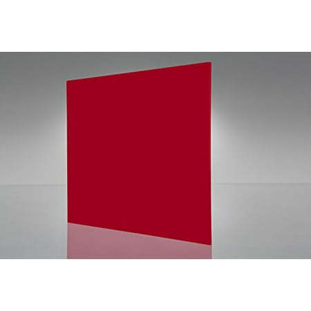 2 pack- RED ACRYLIC #2793- OPAQUE PLASTIC SHEET 1/8" Thick 12" X 12 ...