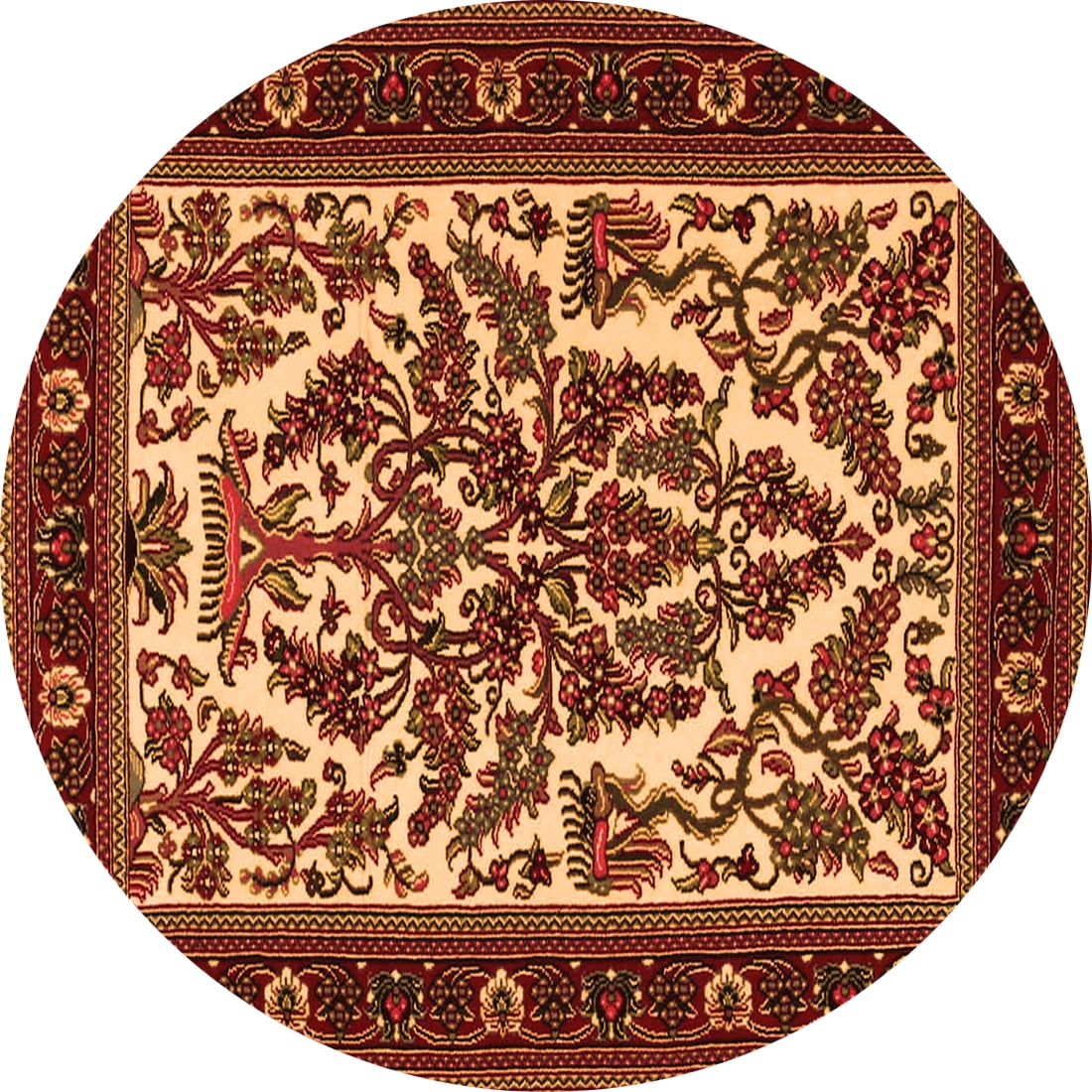 Ahgly Company Indoor Round Persian Orange Traditional Area Rugs, 8 ...