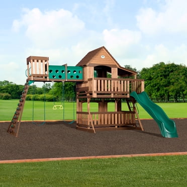 Backyard Discovery Tucson Cedar Wooden Swing Set - Walmart.com