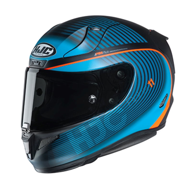 HJC RPHA-11 Pro "Bine" Cyan, Black and Orange Full Face Helmet Small ...