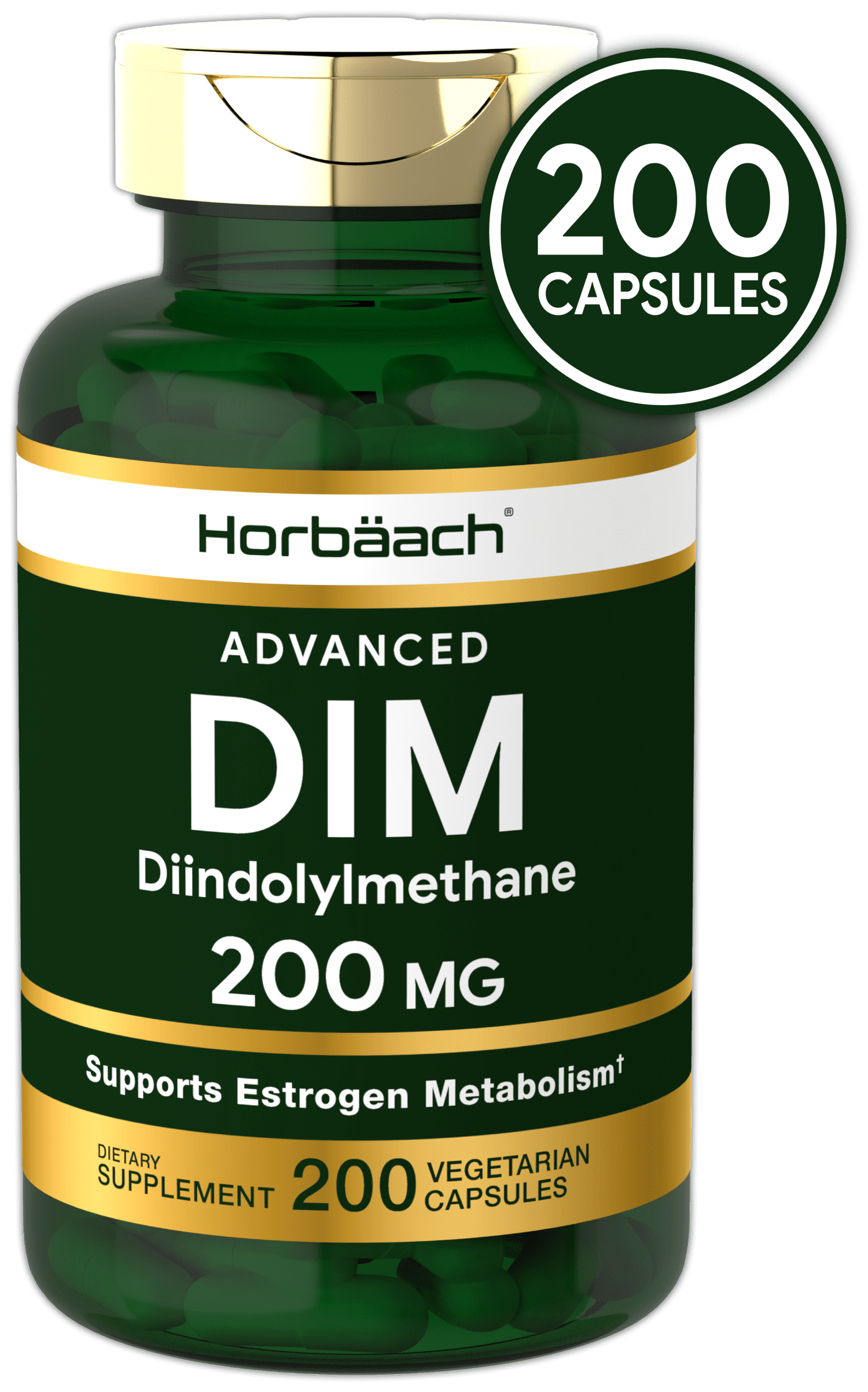 DIM Supplement 200mg | 200 Vegetarian Capsules | Vegetarian, Non-GMO ...