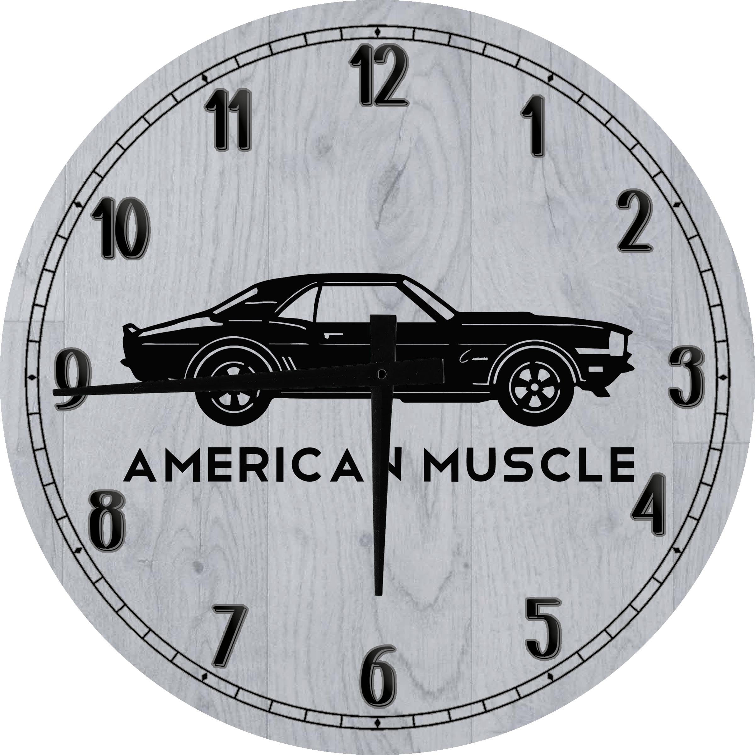 Large Wood Wall Clock 24 Inch Round Garage Wall Art American Vintage ...