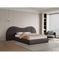 Bowery Hill Contemporary Brown Linen Textured Fabric Queen Bed ...