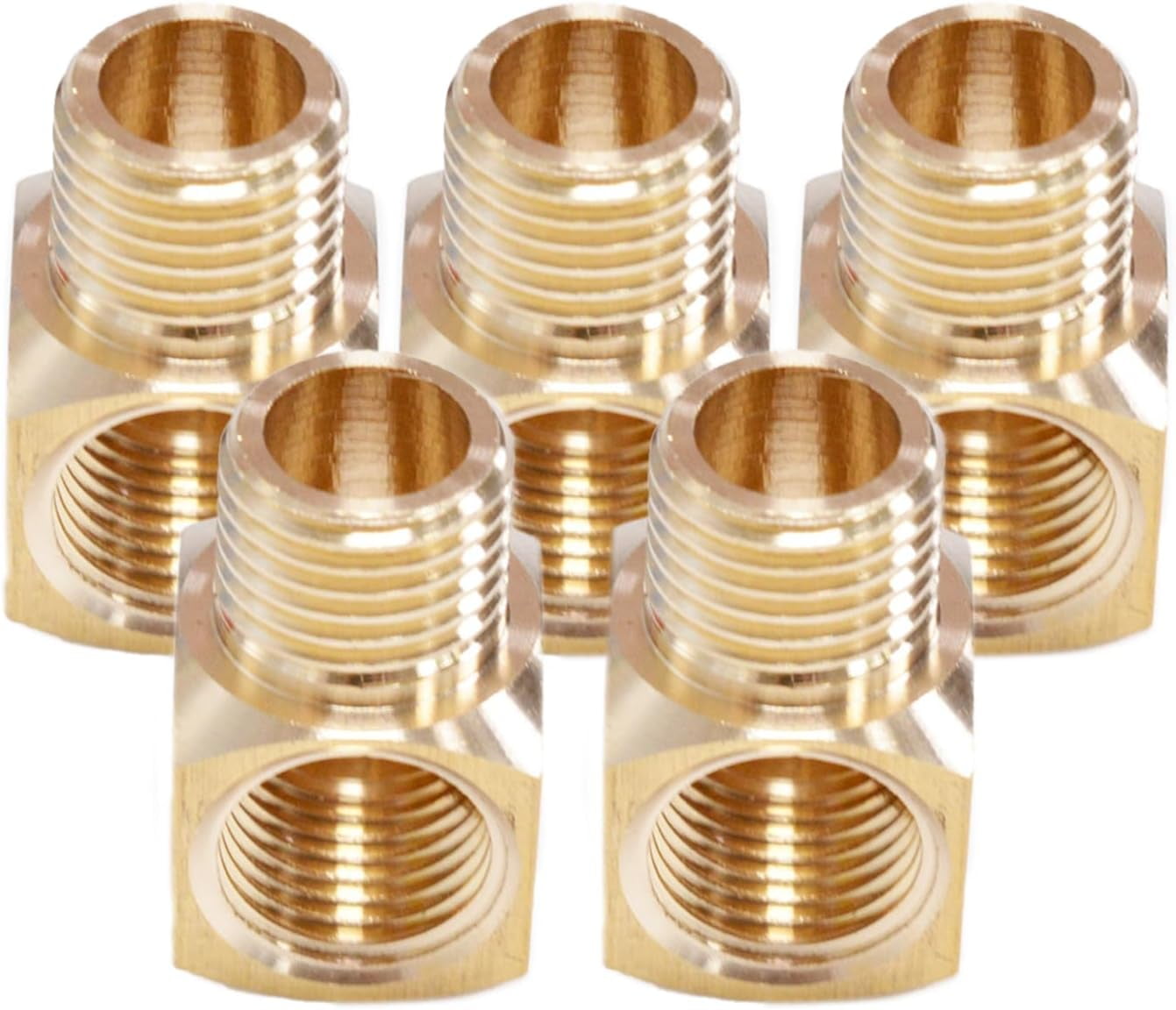 Pack Of 5 Brass Square Pipe Fittings Brass Elbow Connectors Metal ...