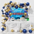 Happy Father's Day Backdrop Blue Gold Glitter Balloon Thank You Daddy ...