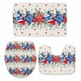 3 Piece Bathroom Rug Set, Independence Day Star Non Slip Bath Mat with ...