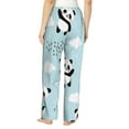Uemuo Cute Panda Bear Pattern Women's Wide Leg Palazzo Lounge Pants ...