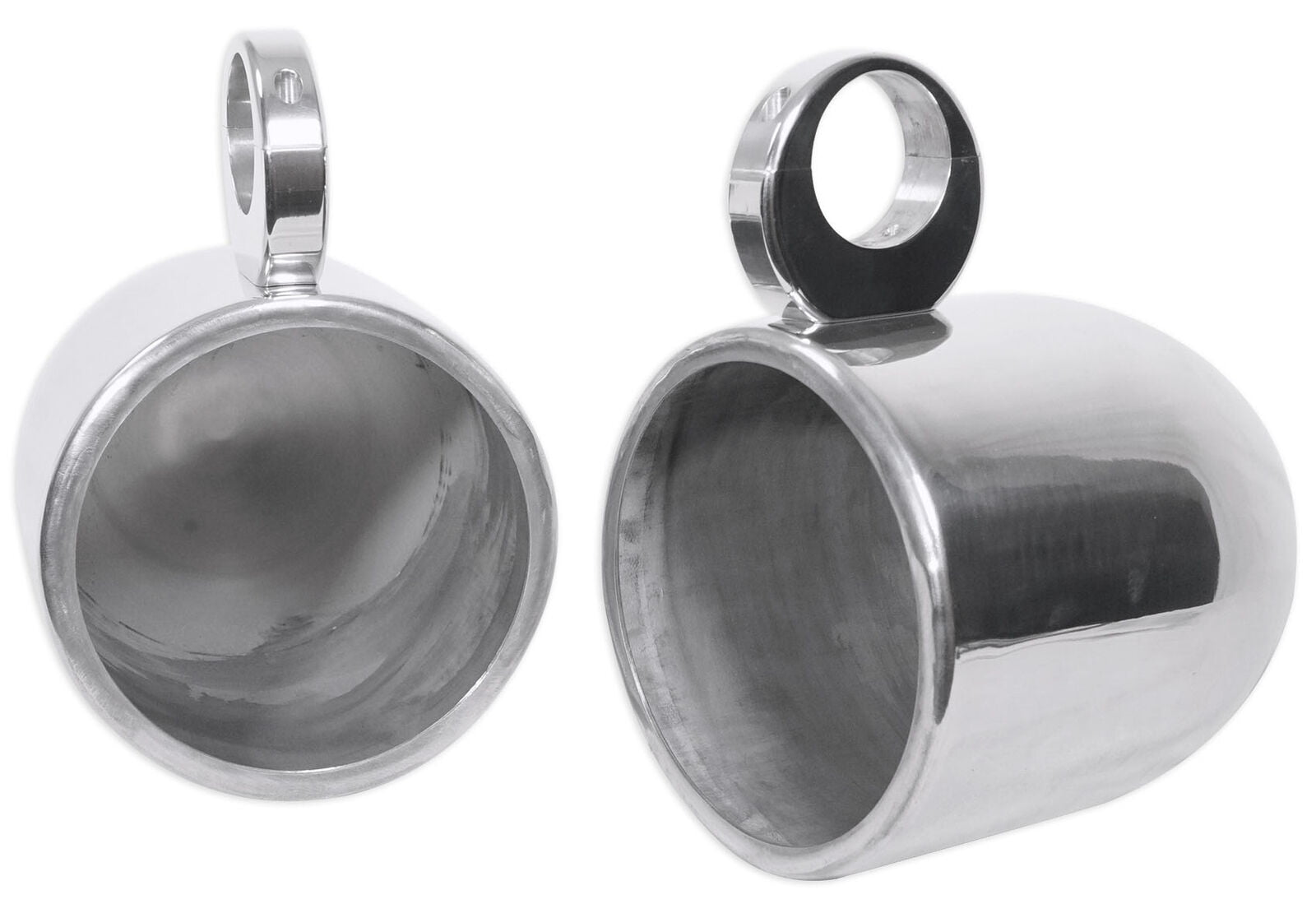 2) 8” Silver Wakeboard Tower Enclosure Pods for Wet Sounds Revo-8 ...