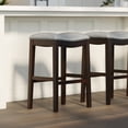 Dtwnek 31in Counter Height Backless Bar Stool with Wood Frame, Faux ...