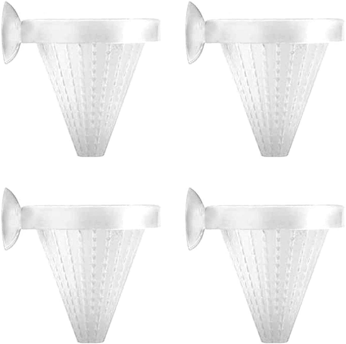 Aquarium Cone Feeder 4PCS White Fish Tank Red Worm Feeding Cone Cups ...