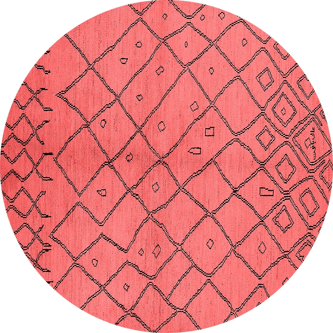 Ahgly Company Indoor Round Solid Red Modern Area Rugs, 8' Round ...