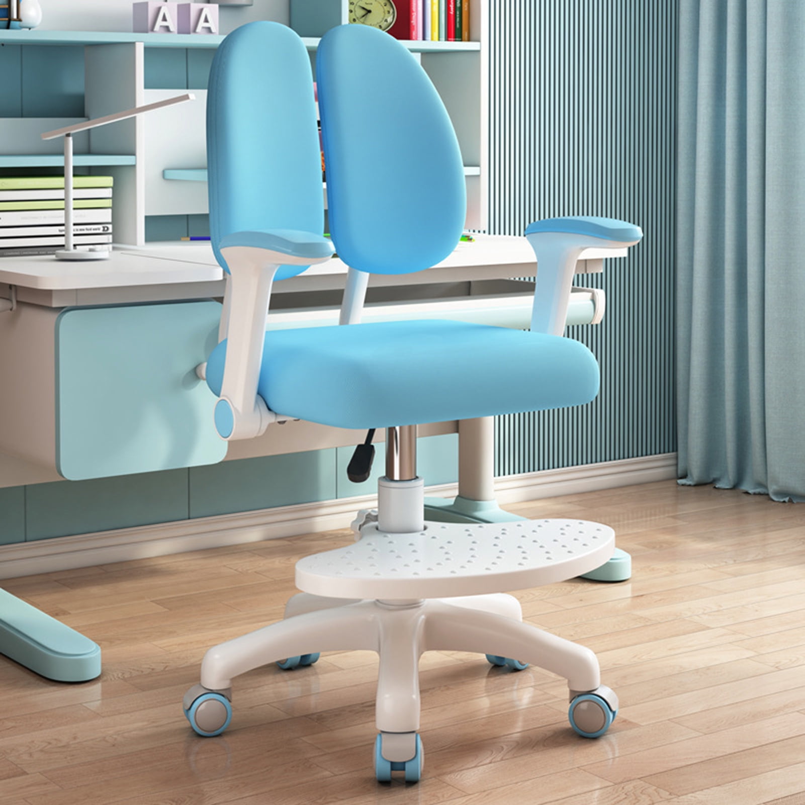 LA TALUS Upgraded Children Desk Chair with 360 Degree Wheels Height Depth Adjustable Kids Computer Chair Cute Children Study Chair for Home School and Library Blue Pink Blue Walmart