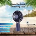 Mini fan portable personal handheld fan, 6 hours of use time, 3-speed ...