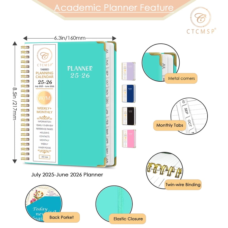 July 2025 To June 2026 Planner Day Planner 20252026 Academic Year ...