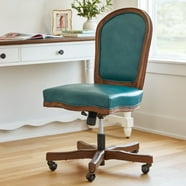 YOUNIKE Chic Faux Leather Swivel Task Chair, Armless & Adjustable ...