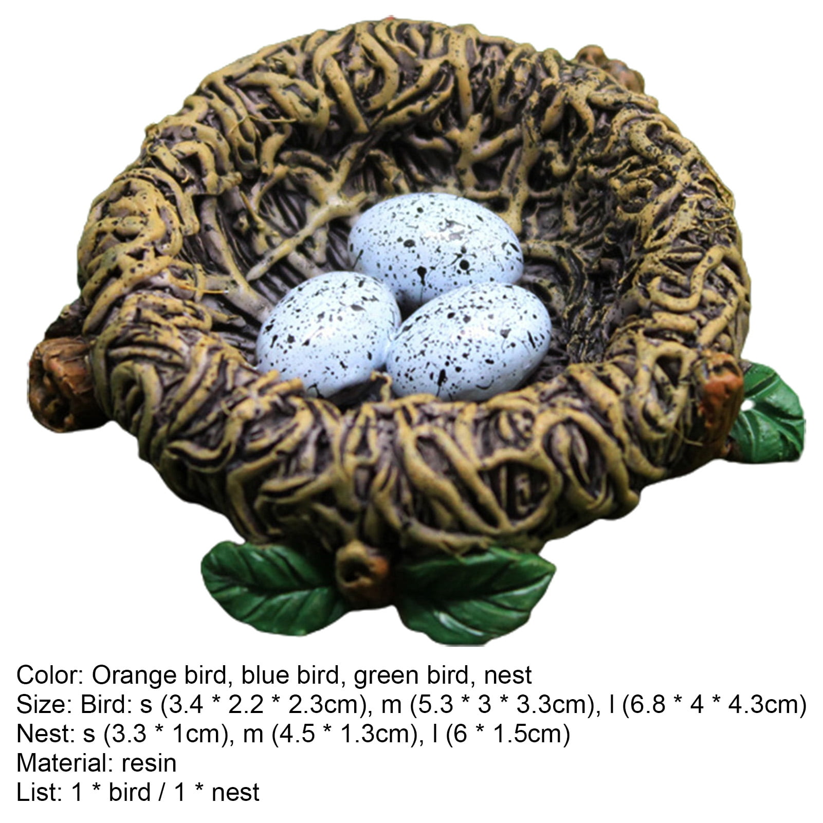 Bobasndm Tree Sculpture Bird Nest Design Bird Nest Bonsai Miniatures ...