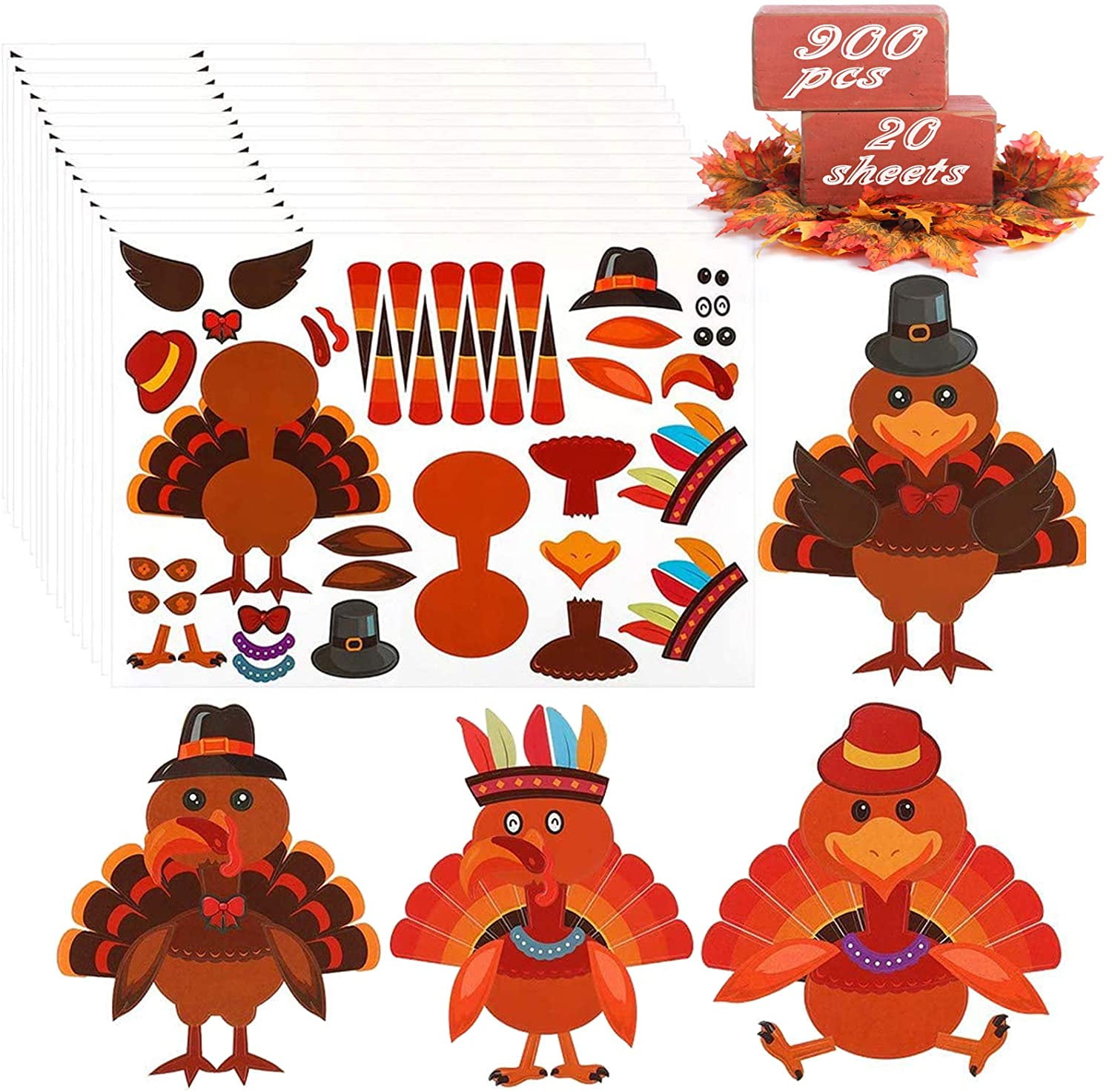 Paper Craft Supplies & Tools Fall autumn thanksgiving die cut stickers ...