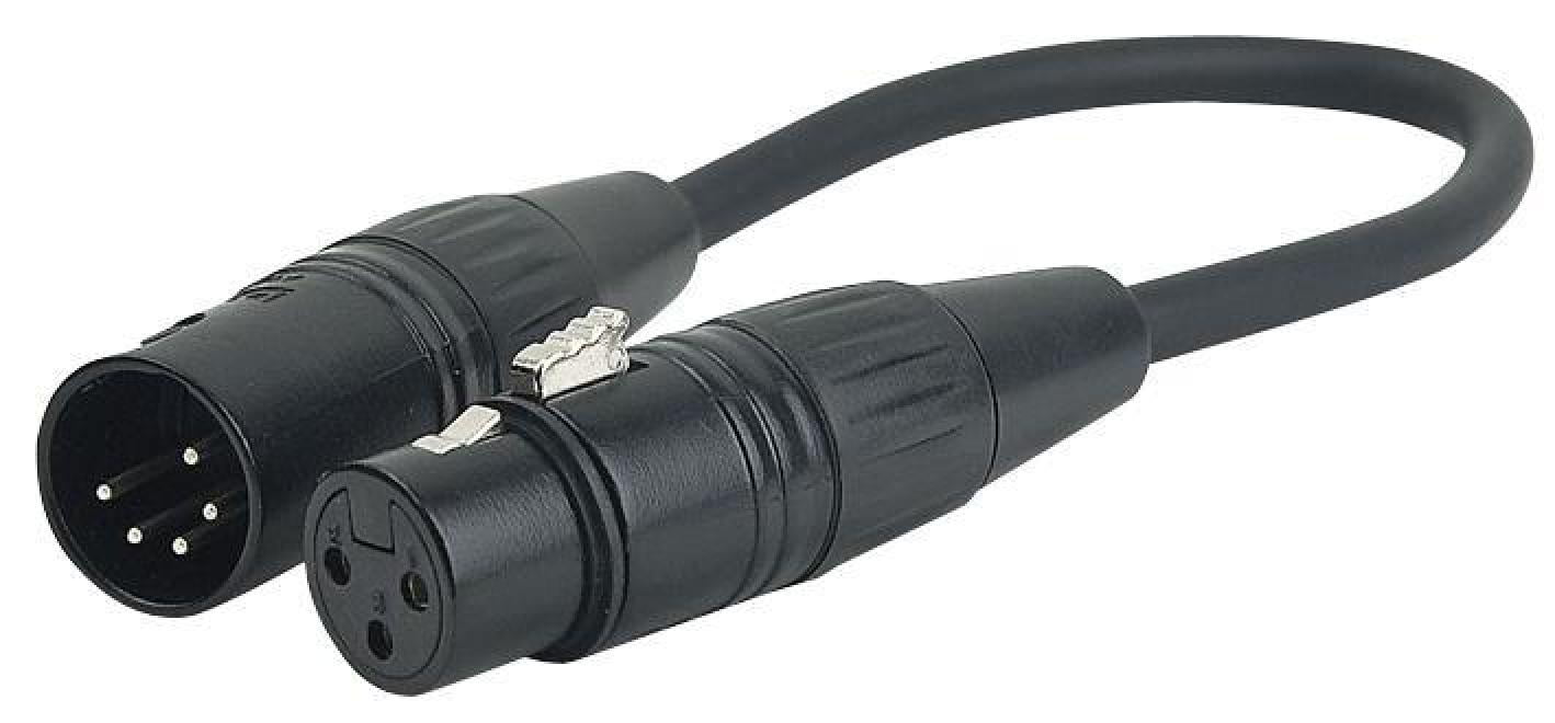 SHOWTEC - 5 Pin XLR Male to 3 Pin XLR Female DMX Adaptor Lead 0.25m ...