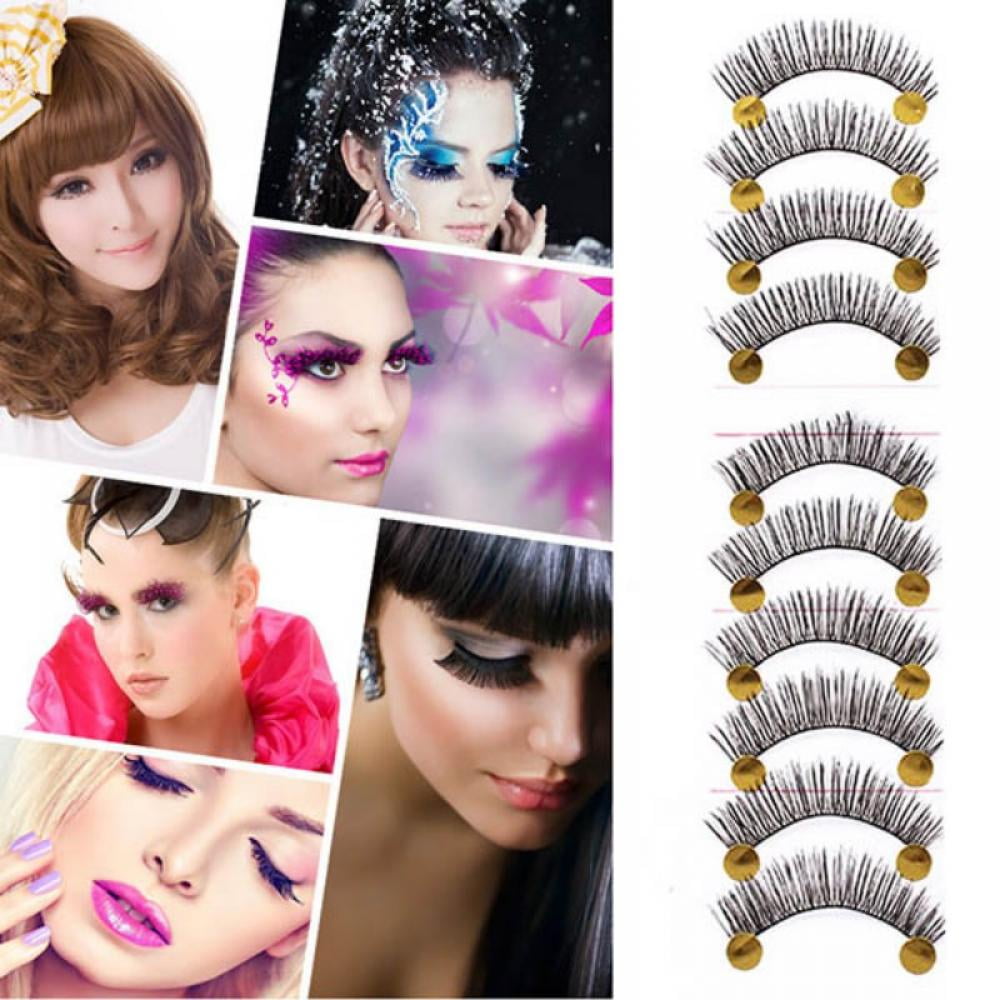 10 Pairs Handmade Natural Long Thick Curly False Eyelash - Walmart.com
