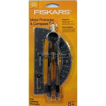 Fiskars Back to School Supplies Compass and Protractor Set, Math Tool ...