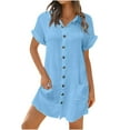 Ahuyic Womens Casual Dress,Womens Plus Size Dress,Womens Shirt Pocket ...