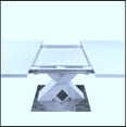 Modern Square Dining Table, Stretchable, White Table Top+MDF X-Shape ...
