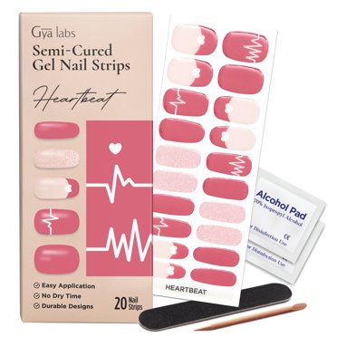 Nail Polish Sticker Waterproof Solid Color Adhesive Strip Semi-cured ...