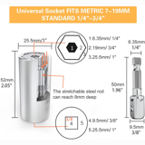 Dream Master Universal Socket Tool, Adjustable Chrome Vanadium Steel ...
