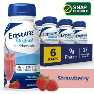 Equate Original Nutritional Shake, Strawberry, 8 fl oz, 6 Count ...